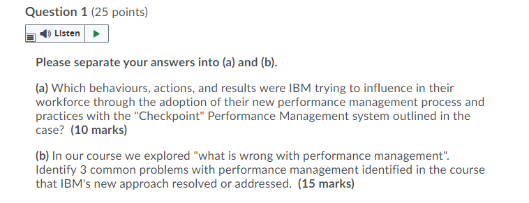 Solved Question 1 (25 points) Listen Please separate your | Chegg.com