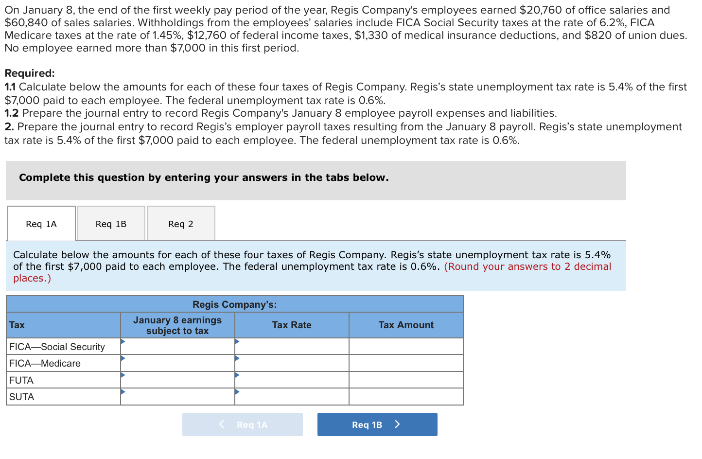 Solved On January 8, the end of the first weekly pay period | Chegg.com