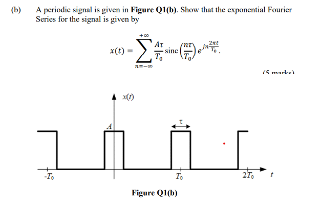 Solved (b) A periodic signal is given in Figure Q1(b). Show | Chegg.com