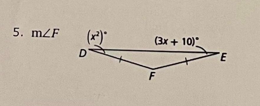 Solved 5. m∠F | Chegg.com