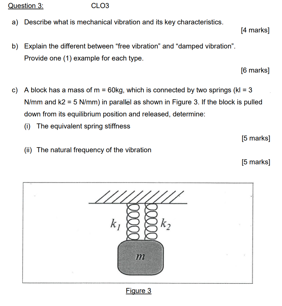 Solved Question 3: CLO3 ﻿a) ﻿Describe what is mechanical | Chegg.com