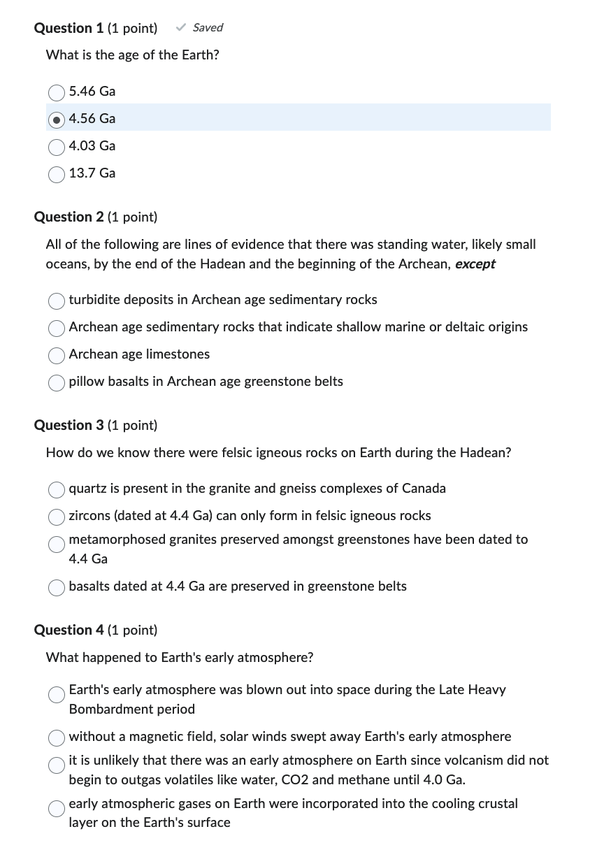 Solved What is the age of the Earth? | Chegg.com