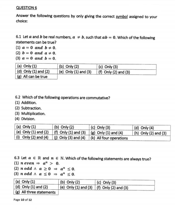 Solved QUESTION 6 Answer the following questions by only | Chegg.com
