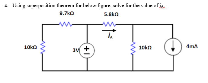 Solved Using superposition theorem for below figure, solve | Chegg.com