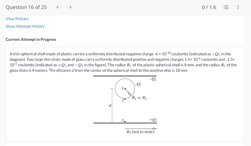 Solved A thin spherical shell made of plastic carries a | Chegg.com