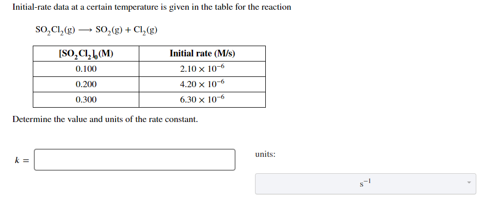 Solved Initial Rate Data At A Certain Temperature Is Given