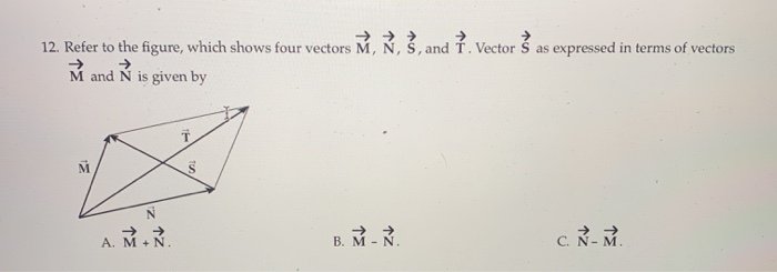 Solved 12. Refer to the figure, which shows four vectors M, | Chegg.com