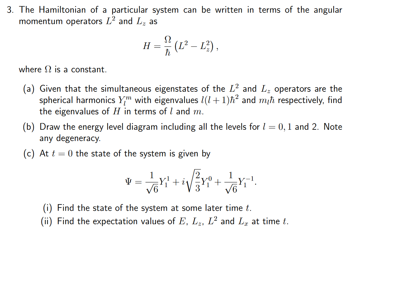 Solved 3. The Hamiltonian of a particular system can be | Chegg.com
