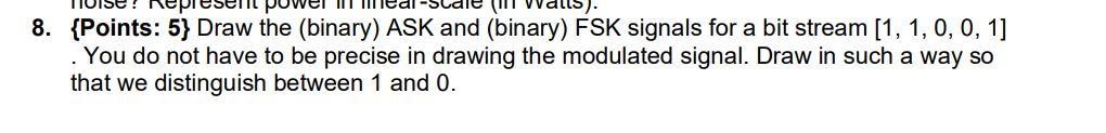Solved 8. \{Points: 5\} Draw the (binary) ASK and (binary) | Chegg.com