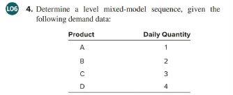 Solved LOG 4. Determine a level mixed-model sequence, given | Chegg.com