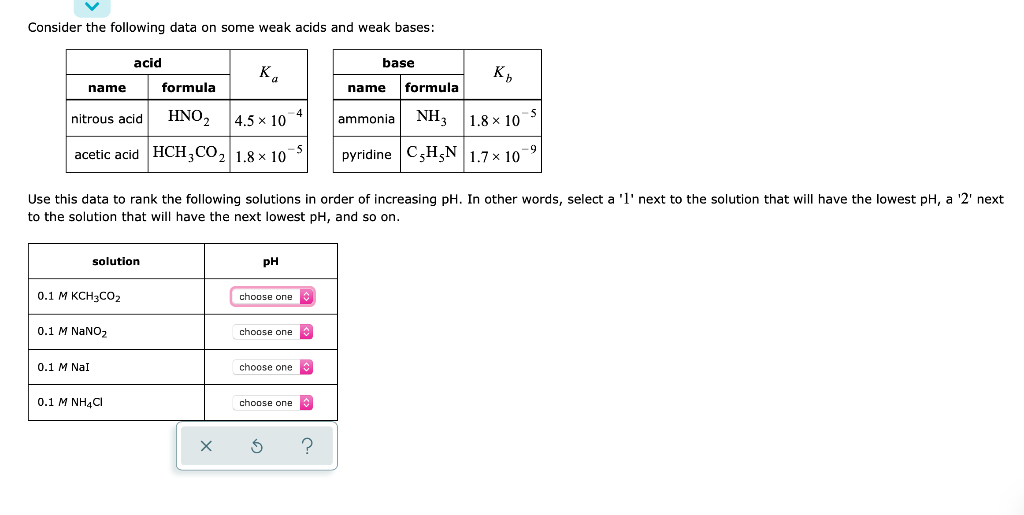 Solved Consider the following data on some weak acids and | Chegg.com