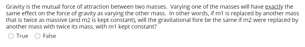 Solved Gravity is the mutual force of attraction between two | Chegg.com