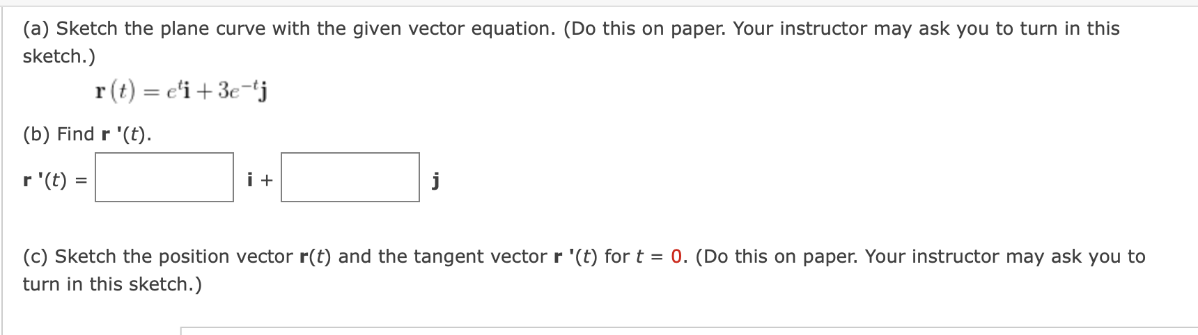 Solved (a) Sketch the plane curve with the given vector | Chegg.com