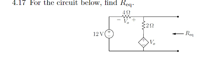 Solved 4.17 For the circuit below, find Req . | Chegg.com