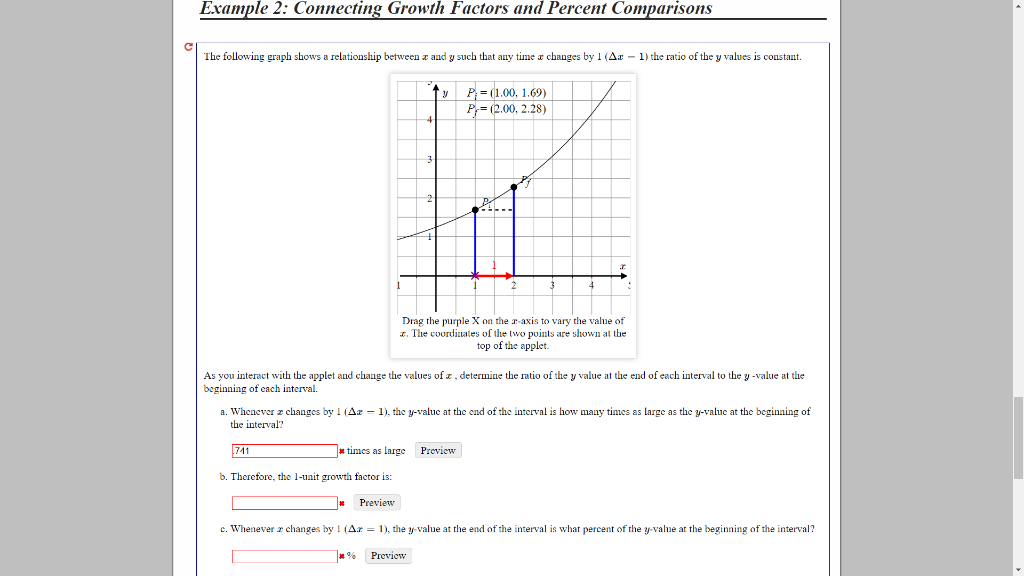 Solved Example 2: Connecting Growth Factors and Percent | Chegg.com