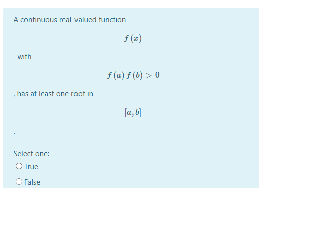 Solved A continuous real-valued function f(2) with f(a) f(b) | Chegg.com