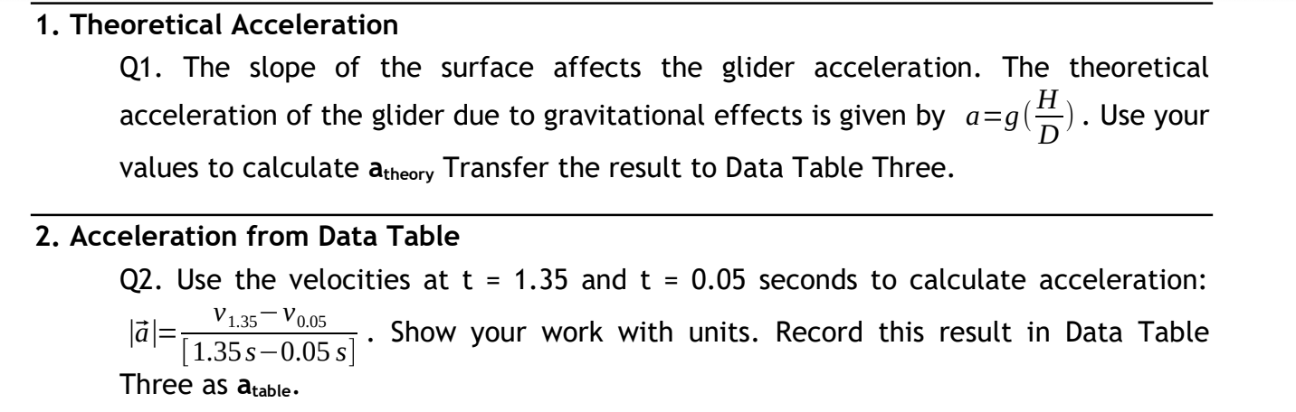 Please fill the data table 3; with these values that | Chegg.com