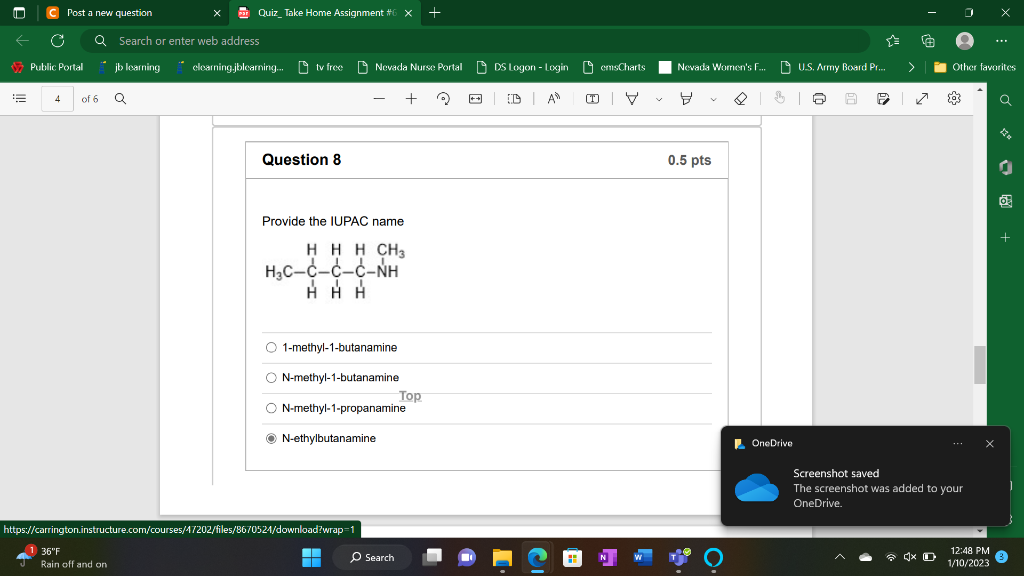 Solved Provide the IUPAC name 1-methyl-1-butanamine | Chegg.com