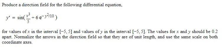 Solved Produce a direction field for the following | Chegg.com