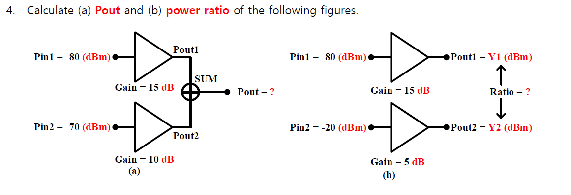 Solved 4. Calculate (a) Pout and (b) power ratio of the | Chegg.com