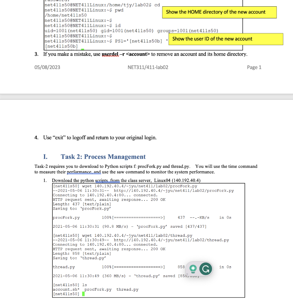 Solved Use an editor (vi or nano) to create the following | Chegg.com
