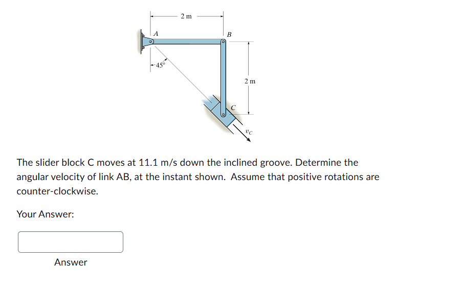 Solved The slider block C moves at | Chegg.com