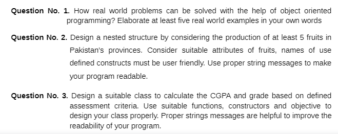 Solved Question No. 1. How real world problems can be solved | Chegg.com