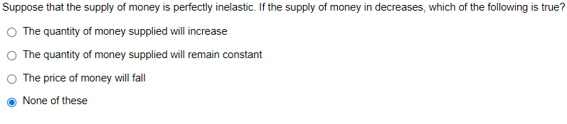 Solved Suppose that the supply of money is perfectly | Chegg.com