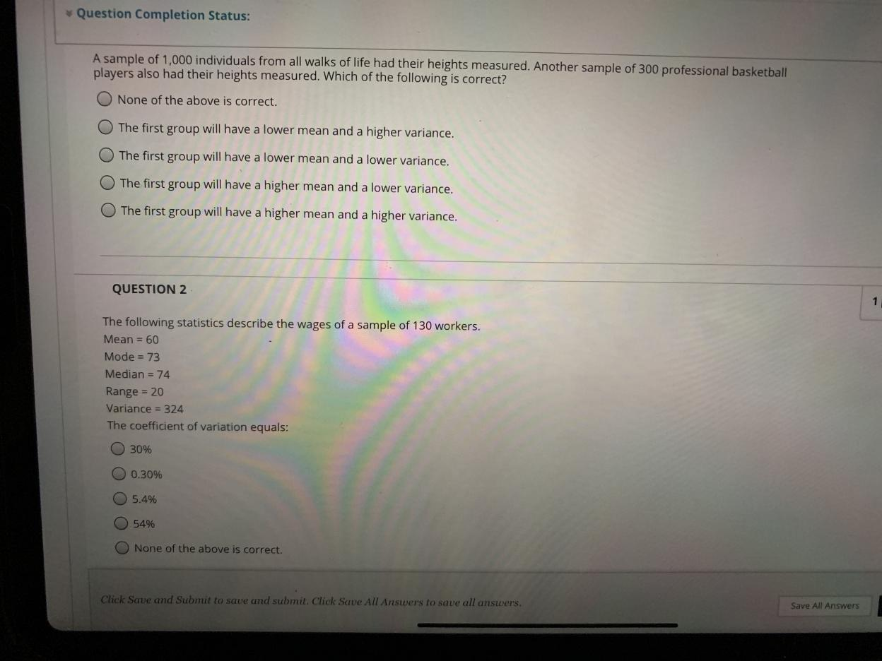 Solved Question Completion Status: A sample of 1,000 | Chegg.com