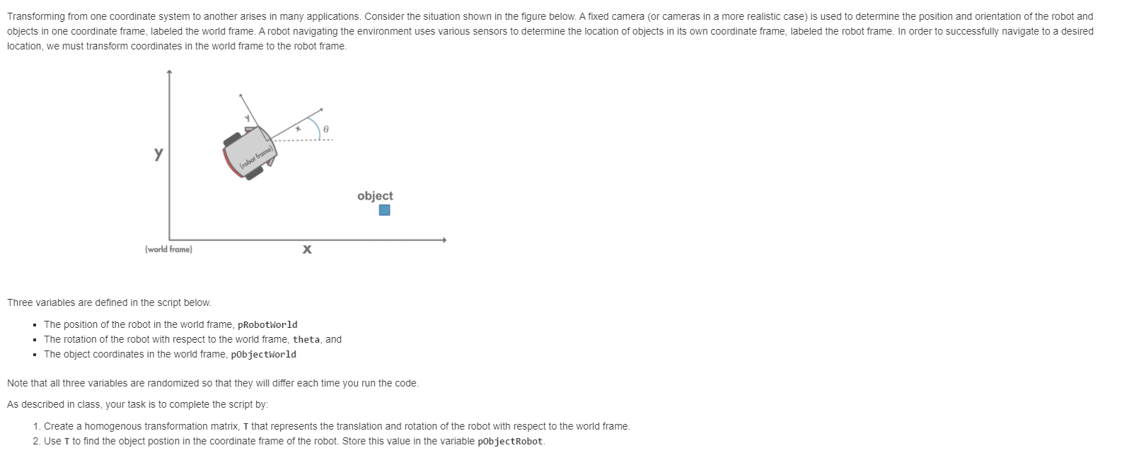 Transforming from one coordinate system to another | Chegg.com