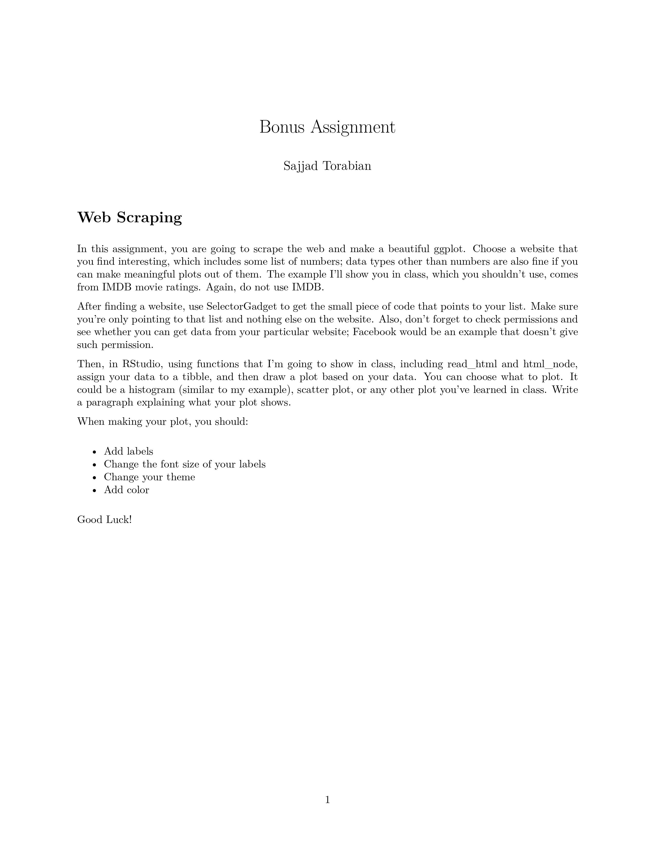 Solved Web Scraping In this assignment, you are going to | Chegg.com