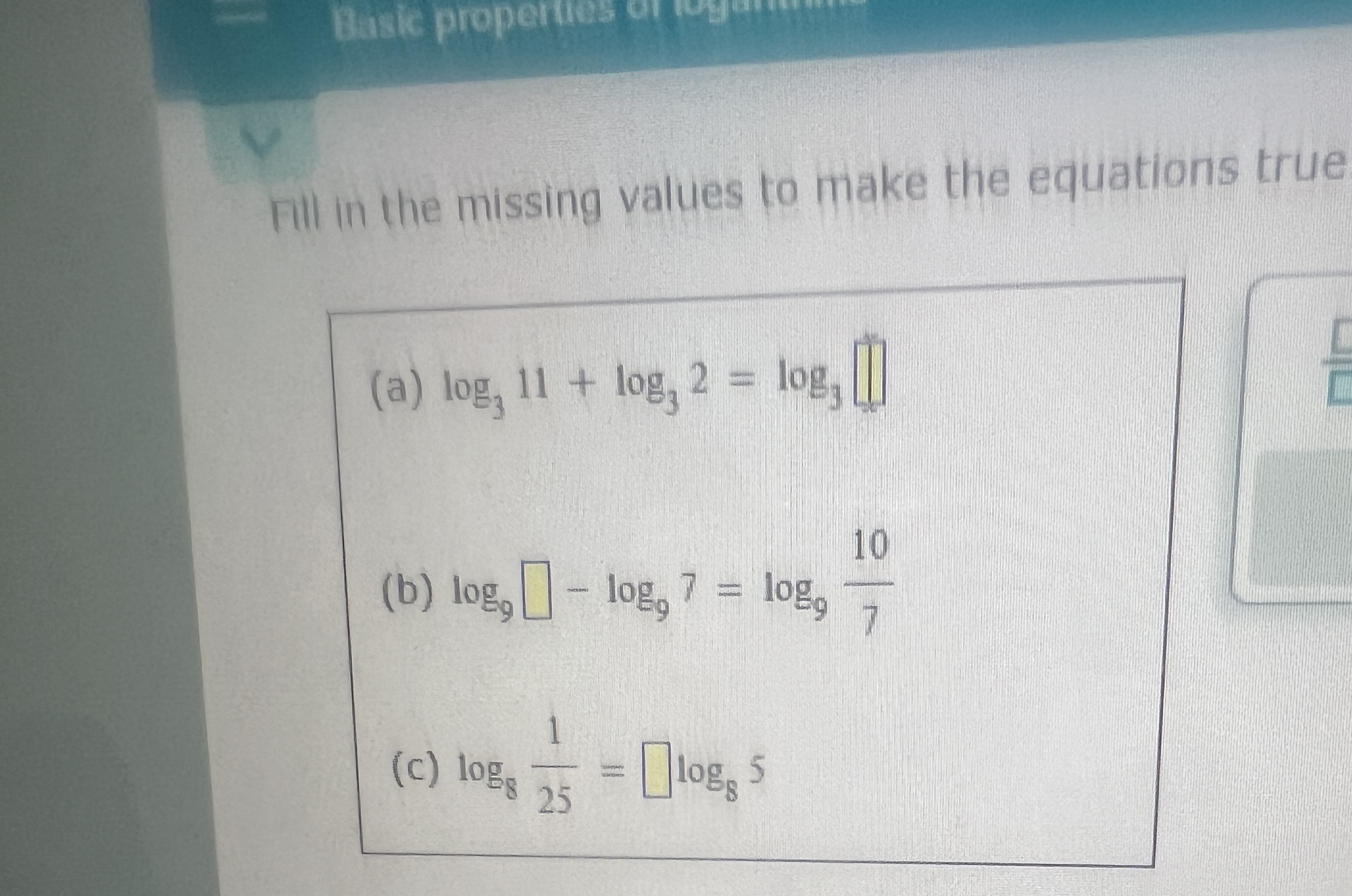 Solved Fill in the missing values to make the equations true | Chegg.com