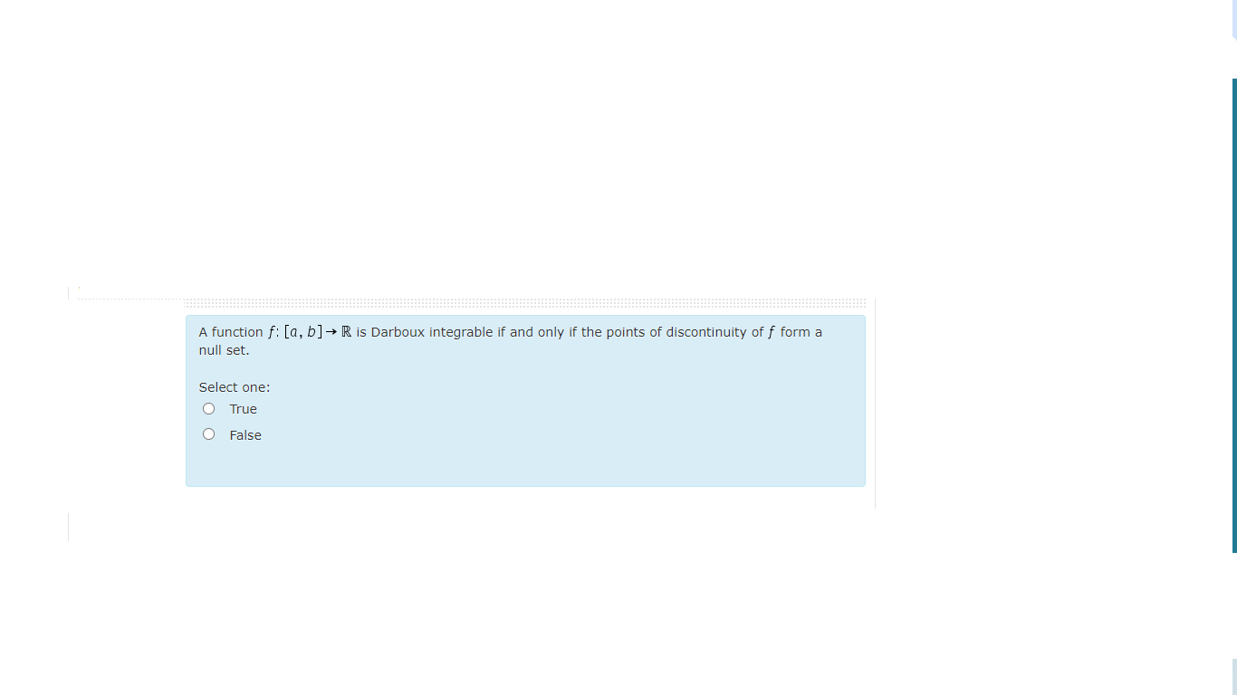 Solved A function f:[a,b]→R ﻿is Darboux integrable if and | Chegg.com