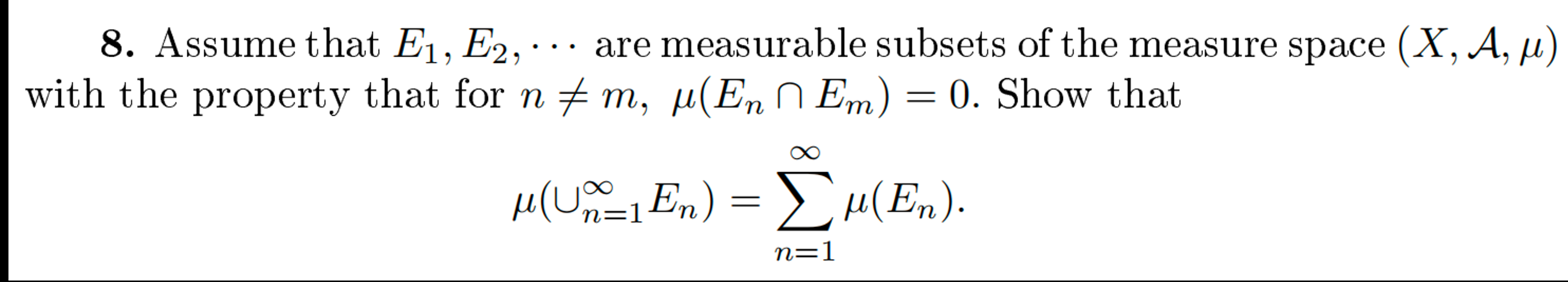 Solved Assume that E1,E2,cdots are measurable subsets of the | Chegg.com