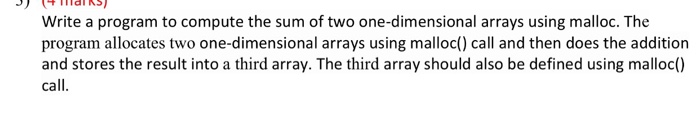 Solved Write A Program To Compute The Sum Of Two