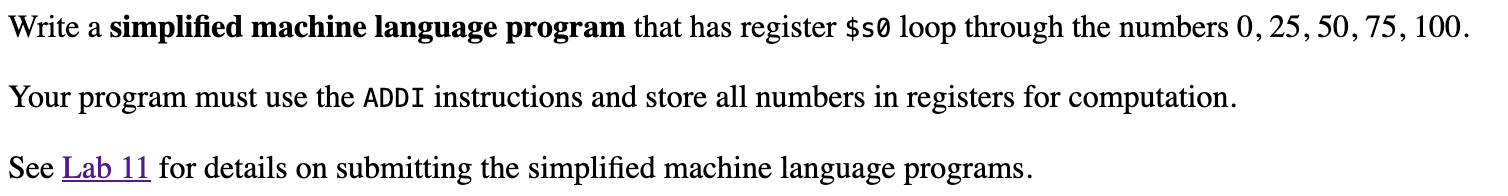 Solved Write a simplified machine language program that has | Chegg.com