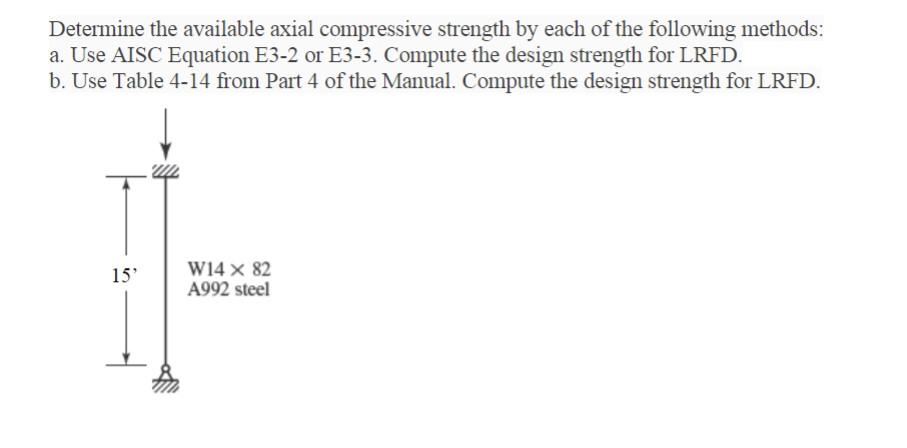 Solved Determine the available axial compressive strength by | Chegg.com