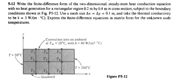 Solved 5 12 Write The Finite Difference Form Of The