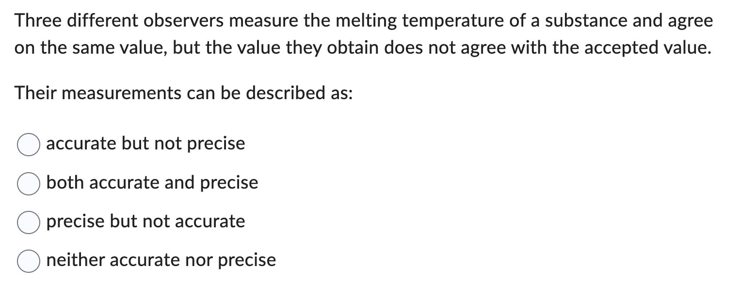 Solved Three different observers measure the melting | Chegg.com
