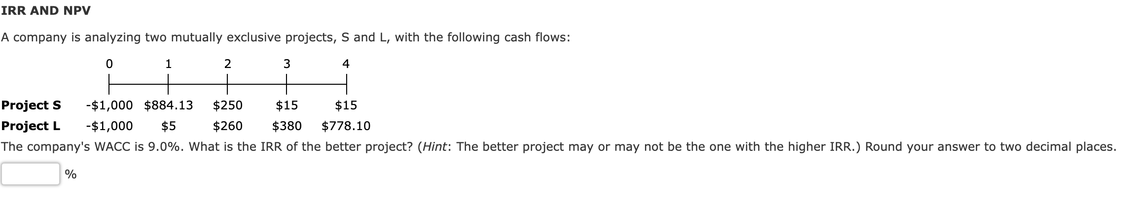 Solved IRR AND NPV A company is analyzing two mutually | Chegg.com