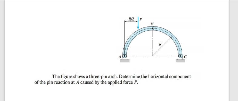 Solved R/2P R The figure shows a three-pin arch. Determine | Chegg.com