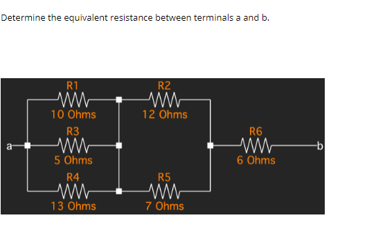 Solved Determine the equivalent resistance between terminals | Chegg.com