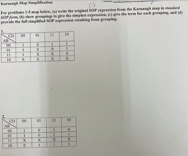 Solved For problems 1-3 map below, (a) write the original | Chegg.com