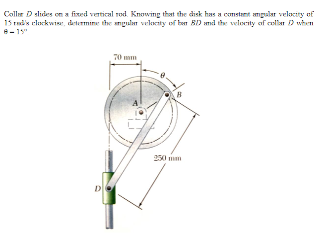 Solved Collar D slides on a fixed vertical rod. Knowing that | Chegg.com