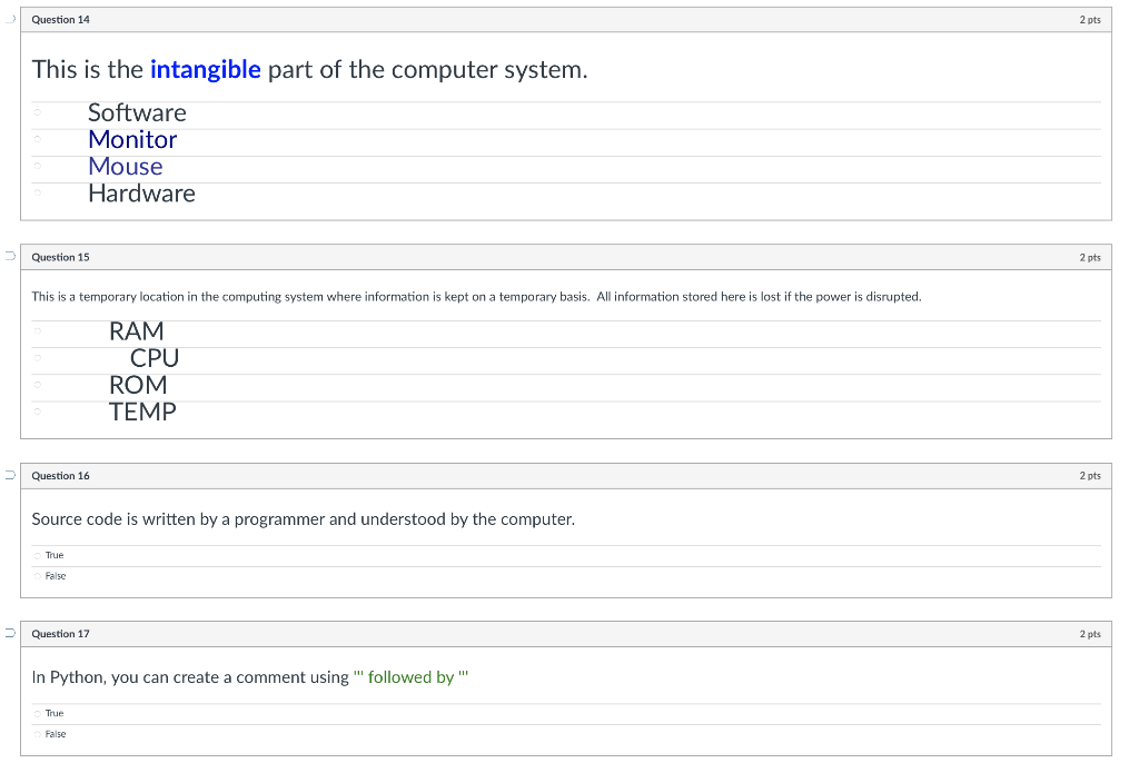 Solved Question 2 2 pts Computers store letters, characters, | Chegg.com