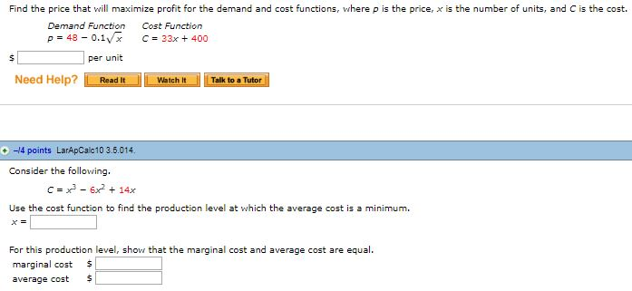 Solved Find the price that will maximize profit for the | Chegg.com