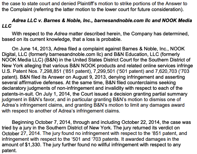 Solved Read the footnote regarding legal proceedings for | Chegg.com