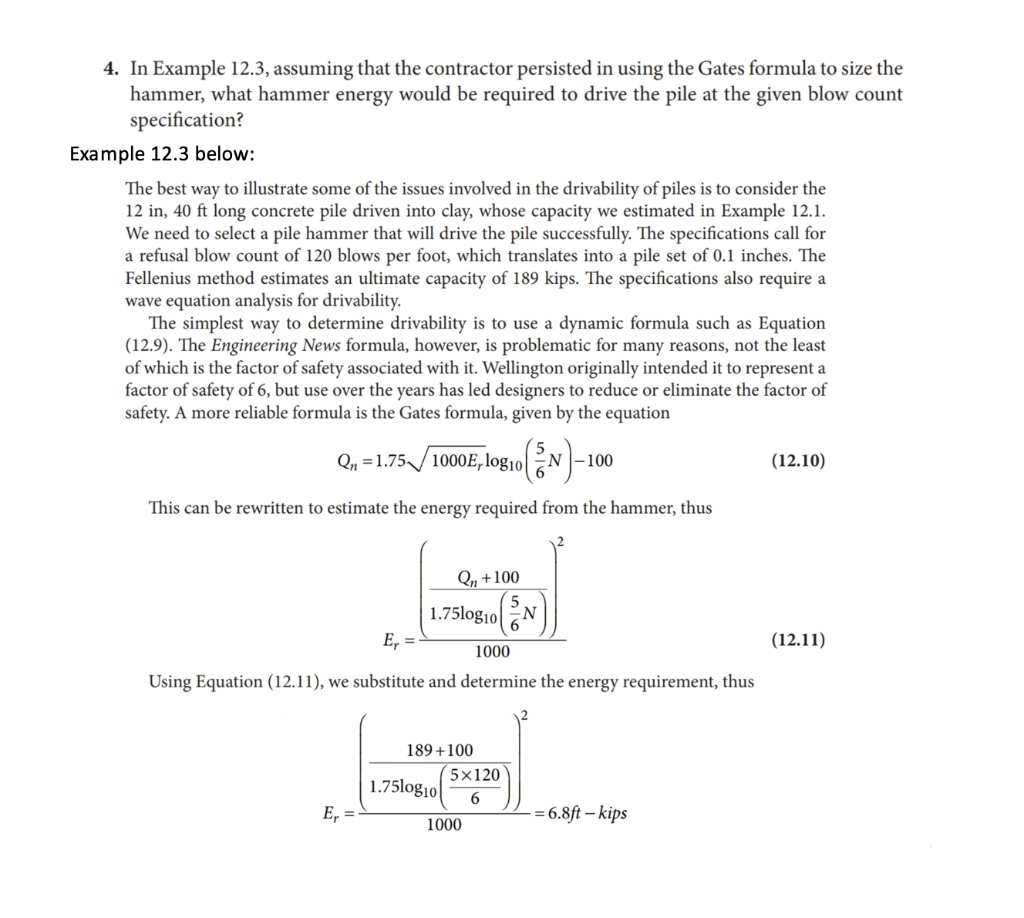 Solved 4. In Example 12.3, assuming that the contractor | Chegg.com