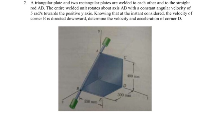 Solved A triangular plate and two rectangular plates arc | Chegg.com
