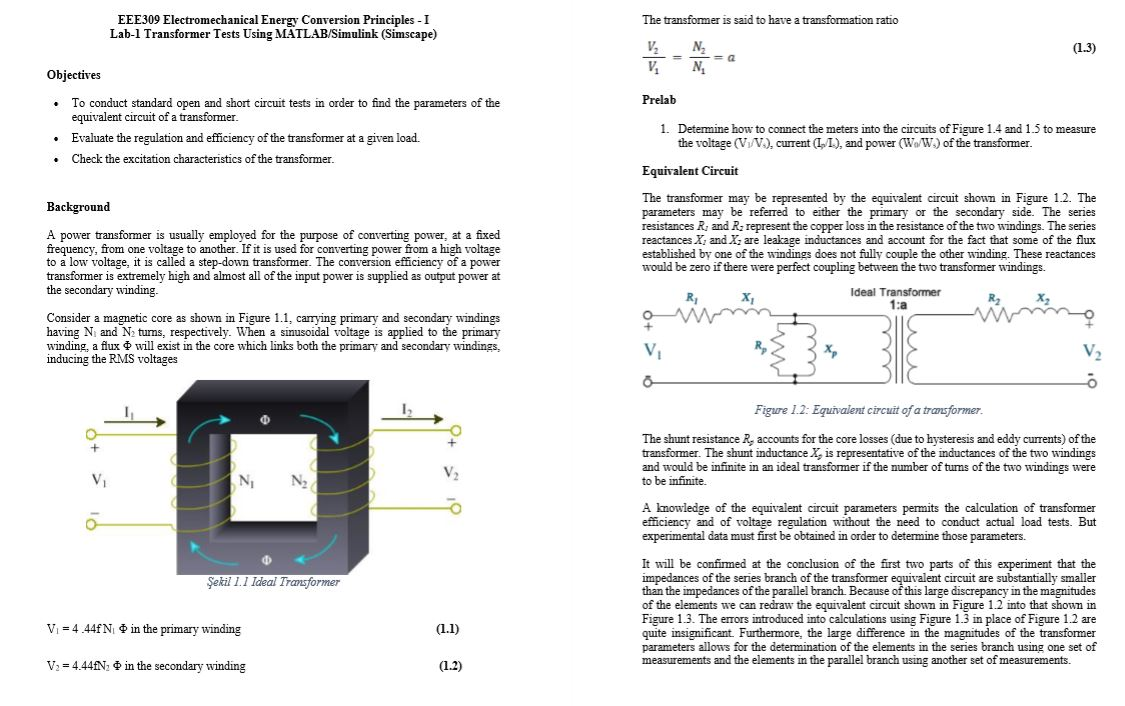 CaIT Report Rs Ideal Transformer 1 Complete Table | Chegg.com